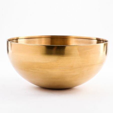 Глубокий салатник из нержавеющей стали, металлическая миска для кухни, для шашлыка 15см золото.