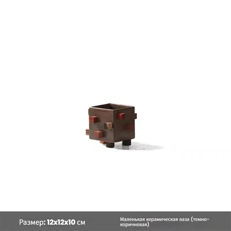 Чаджи - антик керамический ваза: Квадратный арт - объект для интерьера