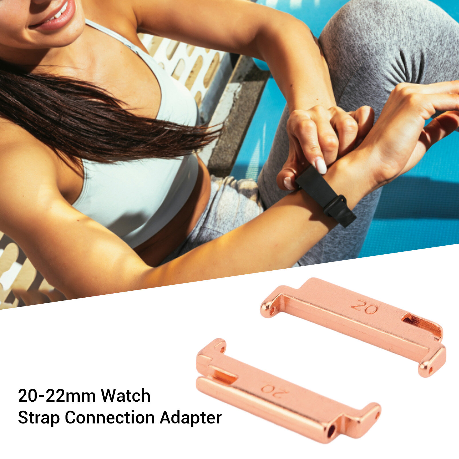 1 пара металлический адаптер для ремешка для часов 20 на 22 мм адаптер для соединения ремешка для часов с пружинными стержнями розовое золото пара