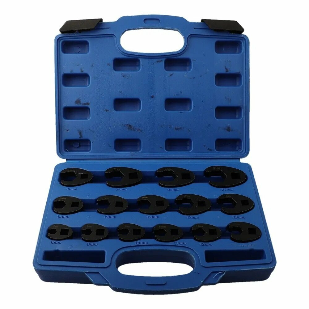 Метрический Хромированный Ключ с Открытым Концом в виде Гусиной Лапки диаметром 8-24 мм /2 Гаечных Ключа с Приводом 3/8 Дюйма