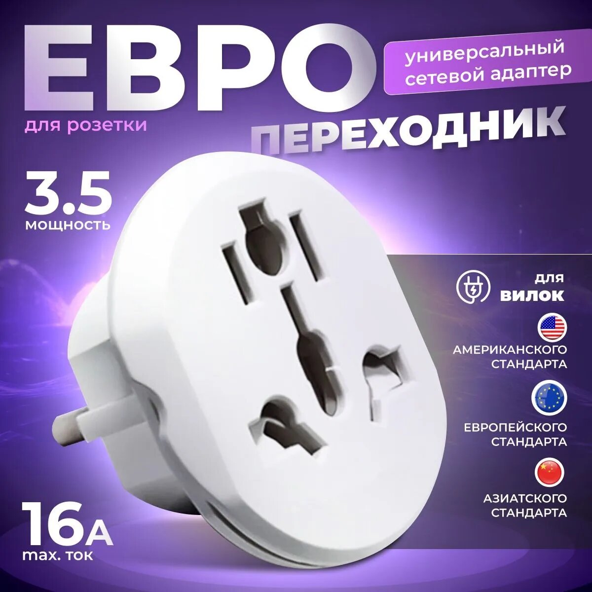 Евроадаптеры для всех типов розеток, премиум адаптеры питания для евровилок