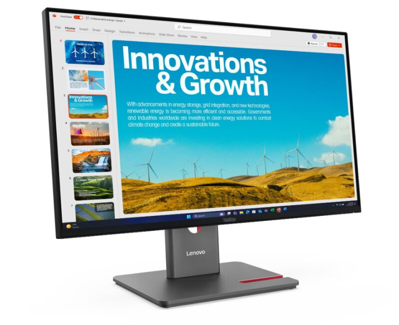 Монитор Lenovo 23,8" P24QD-40, 16:9, IPS, QHD, 4ms, 300cd, 120Hz, HDMI, DP, USB, USB-C, LAN, HAS