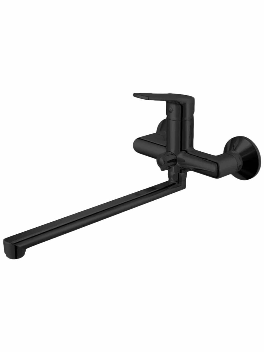 Смеситель для ванны с длинным поворотным изливом Golden Fox Thames шар. 12135 латунь, черный 12135-FOX