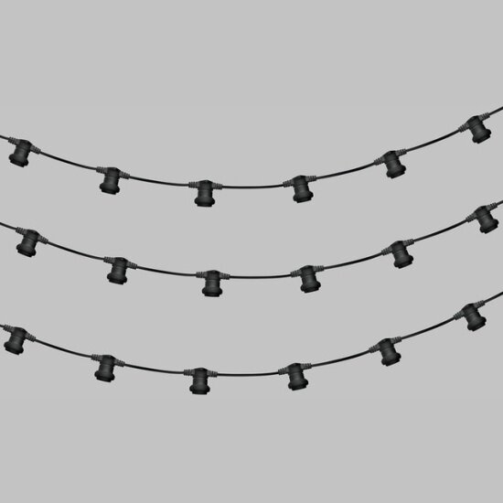 Светодиодная гирлянда Белт-лайт Neon-night , 2 жилы, 50м, шаг 20см, 250 патронов E27, IP65, черный круглый провод ПВХ