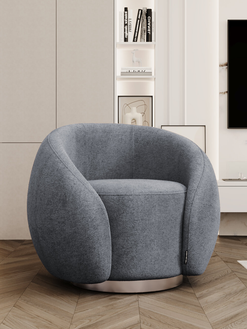 Кресло мягкое в современном стиле ROTONDO на поворотном основании 360
