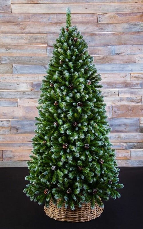 Искусственная елка Императрица заснеженная с шишками 120 см, ПВХ, Triumph Tree 73977