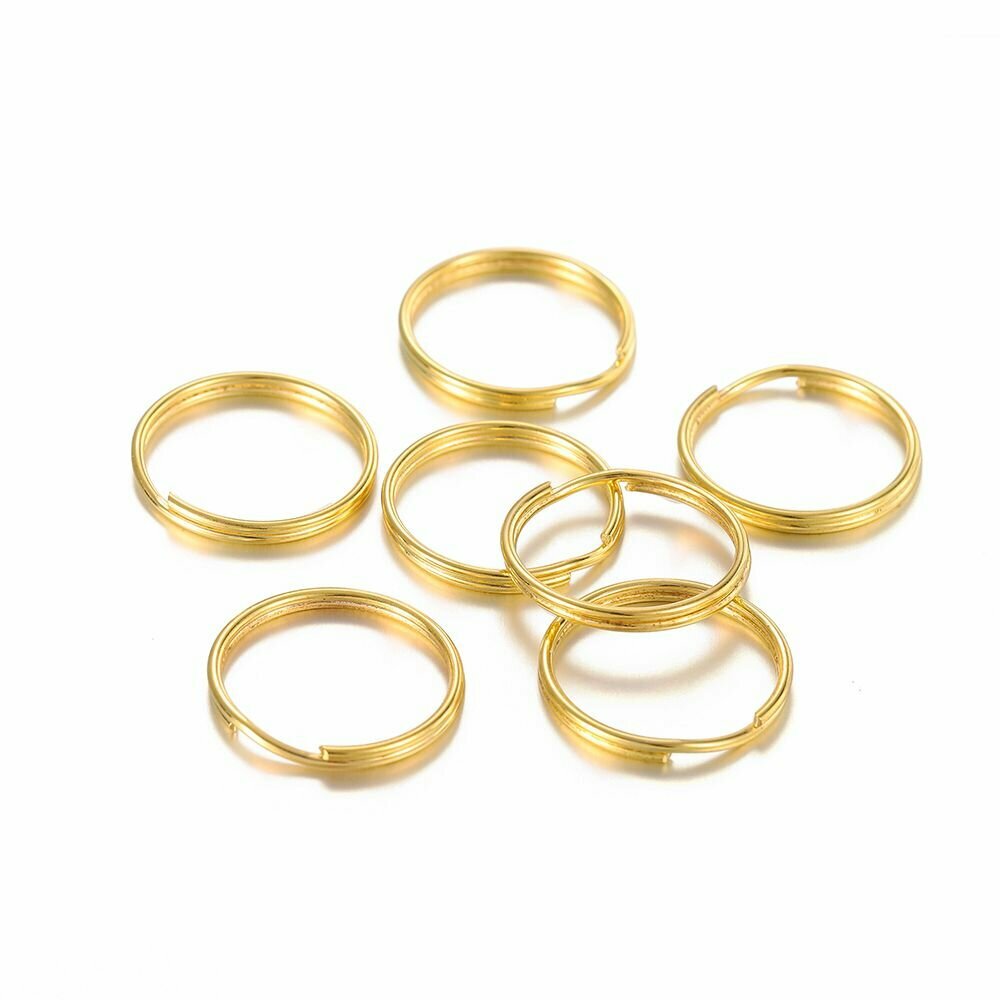 Плоское кольцо для брелоков и ключей 25 мм, набор 20 шт золотистые кольца для DIY бижутерии и ремесленных проектов фурнитура для брелков и аксессуаров