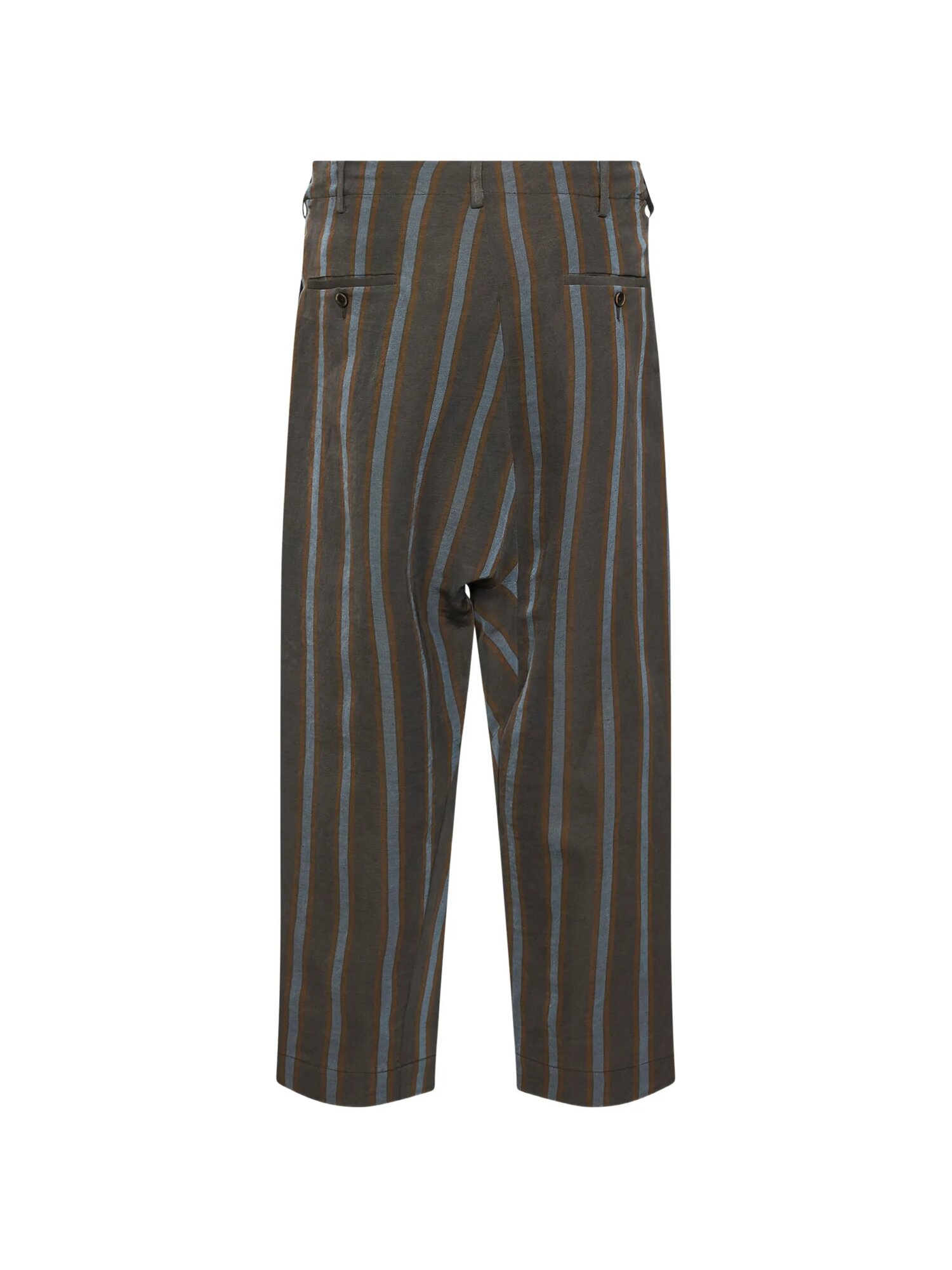 Брюки UMA WANG Striped drawstring trousers, размер M, grey — фото 1