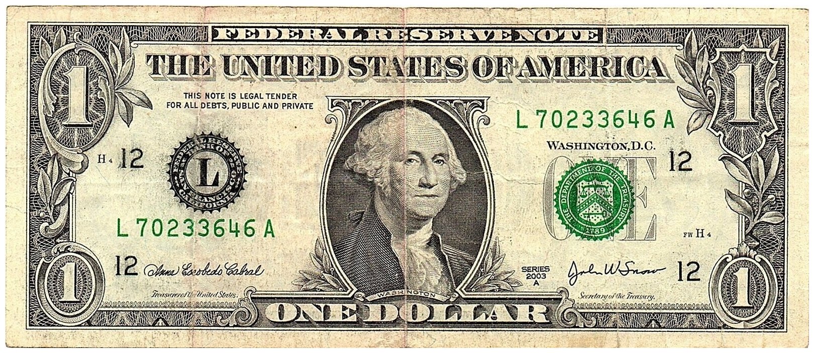 Доллар 2003 г 646А