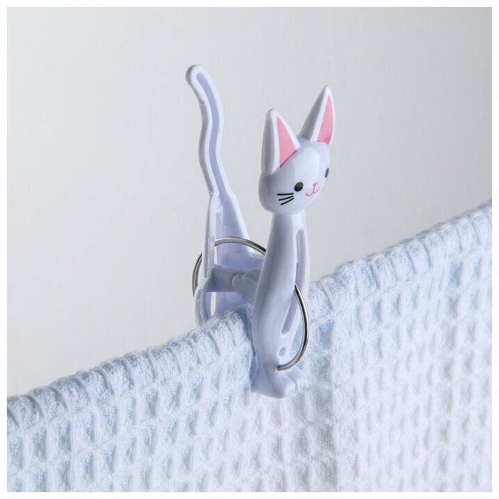 Набор прищепок бельевых Коты , 7 см, 4 шт.