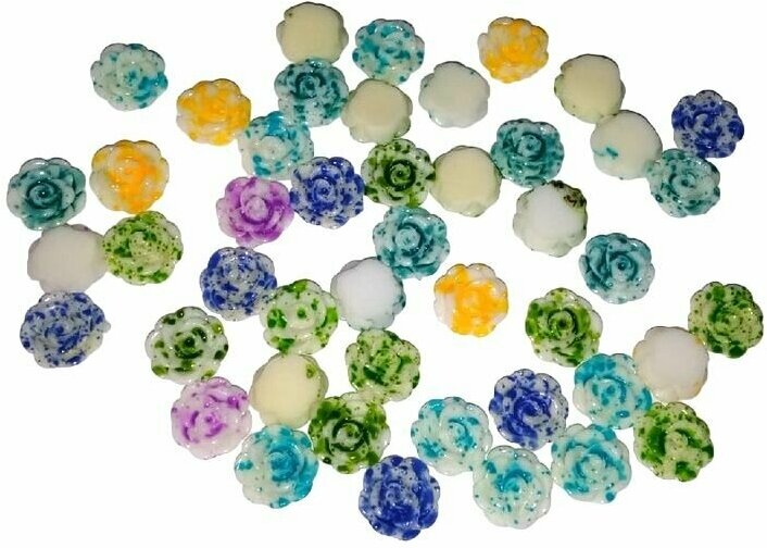 Серединки для канзаши "Цветок " цв. микс, 10 мм - 34 шт.