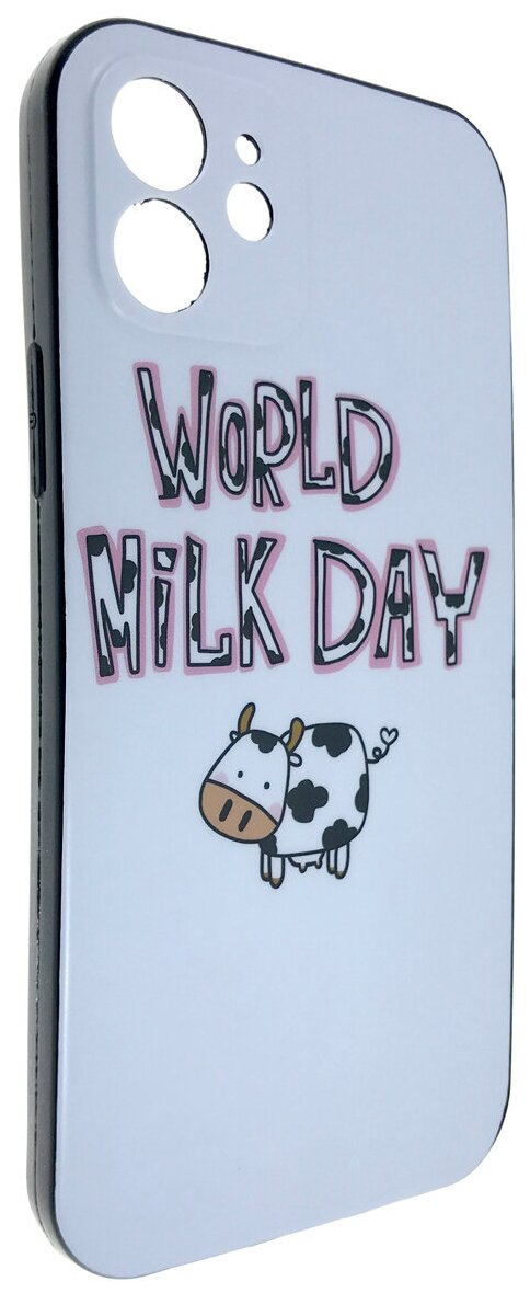 Чехол на смартфон iPhone 12 (6.1) накладка детская силиконовая с закрытыми кнопками и ламинированным прикольным рисунком для молодежи веселые животные