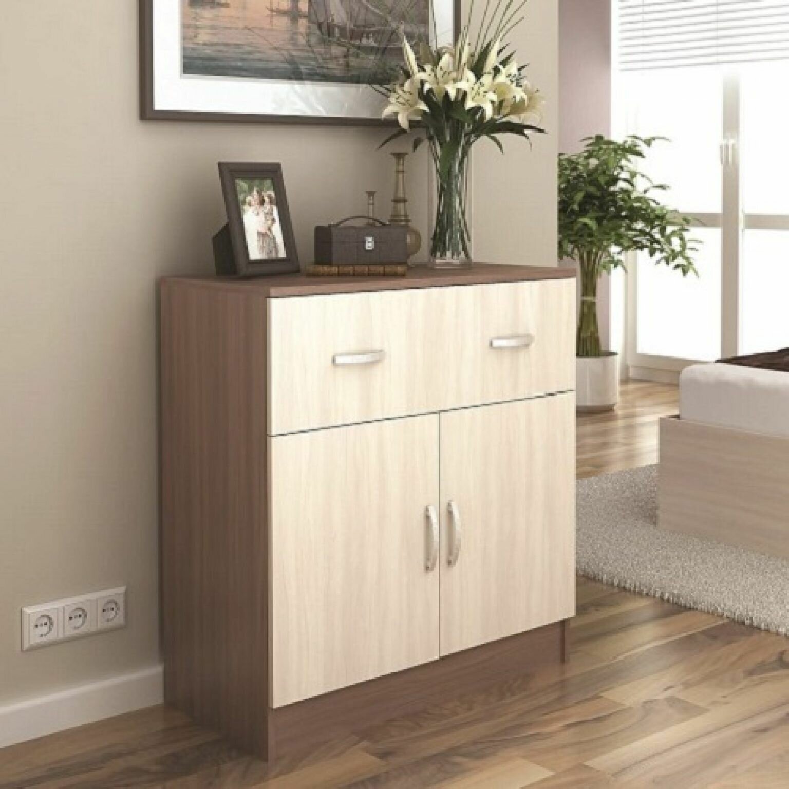 Комод Стендмебель Бася КМ 552М дуб белфорт / дуб венге