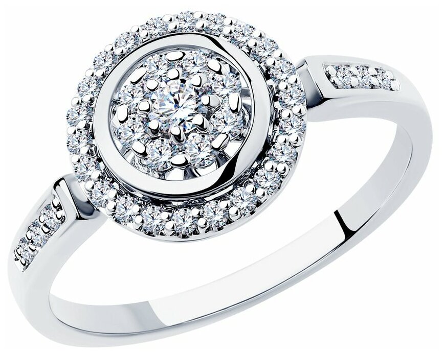 Кольцо, белое золото, 585 проба, бриллиант