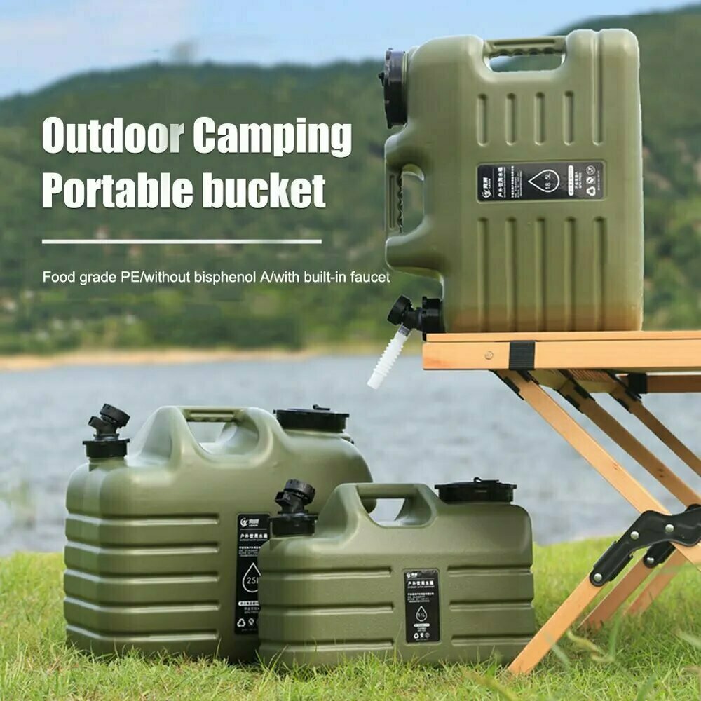 Канистра для воды, 18 л, пищевой полиэтилен, армейский зеленый