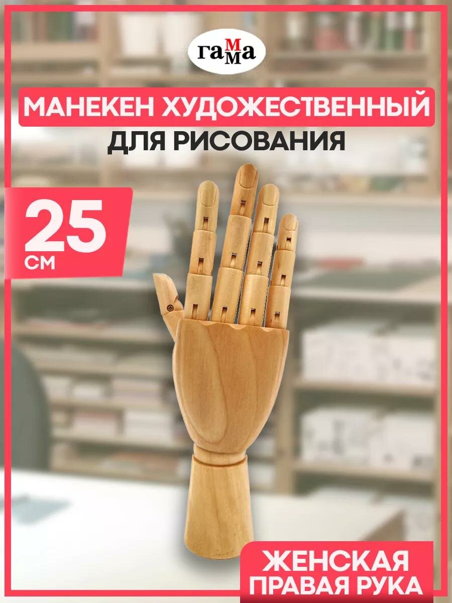 Манекен художественный "рука" Гамма "Студия", женская правая, деревянный, 25см