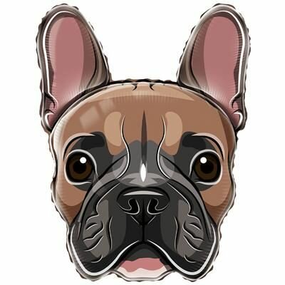 Воздушный шар фольгированный весёлая затея Собака бульдог, коричневый, 29"