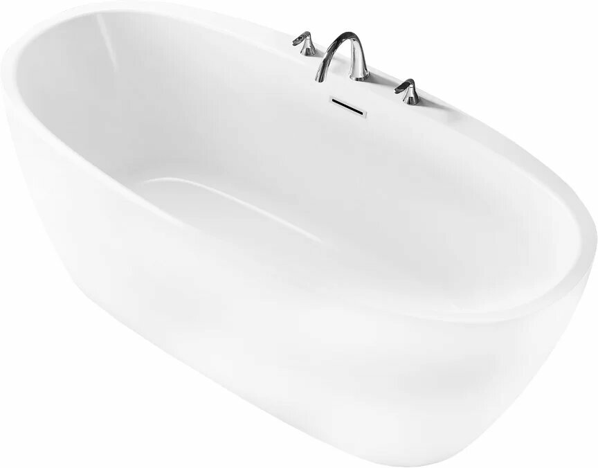 Акриловая ванна BelBagno BB404-1700-800 без опоры 170x79, отдельностоящая, белая, глянцевая, овальная
