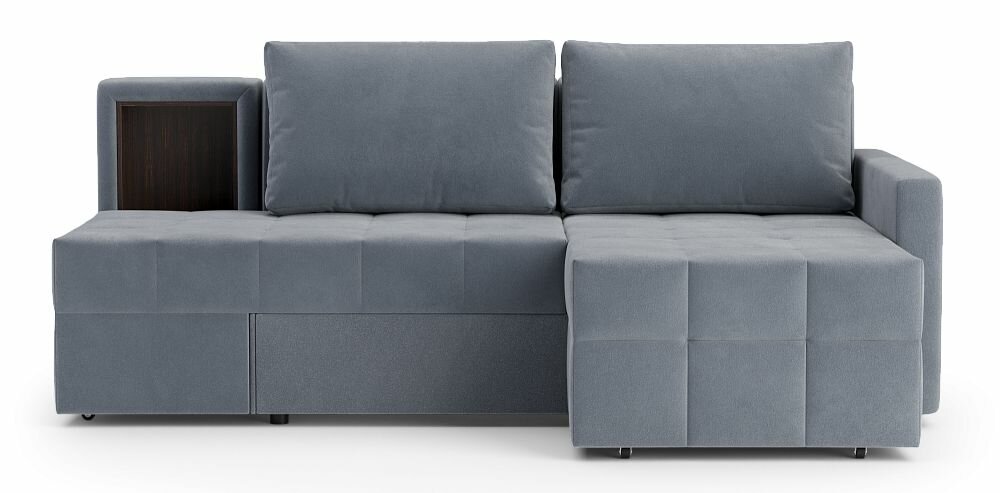 Диван-кровать угловой правый, раскладной Salotti Кельн, велюр Ultra серый правый