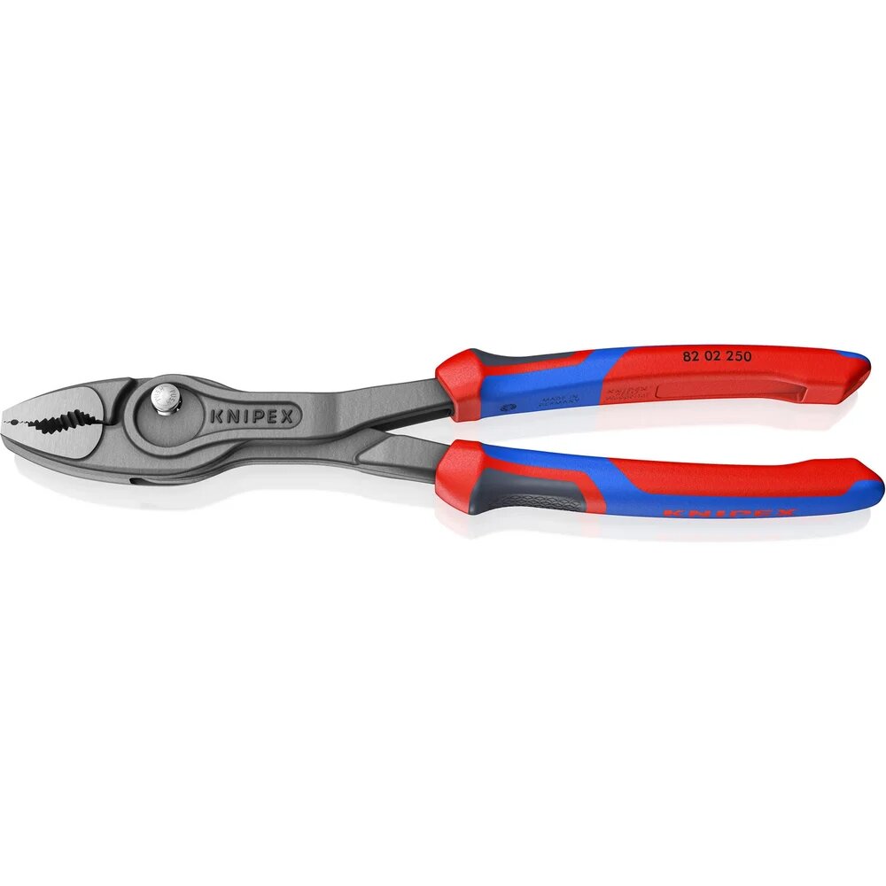 Клещи с фронтальным и боковым захватами Knipex TwinGrip, SB KN-8202250SB, прочный CrV корпус, кнопочный фиксатор