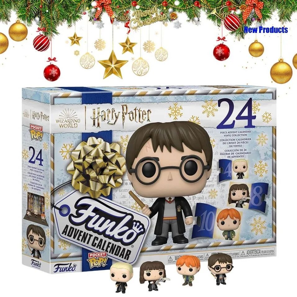 Рождественский календарь с 24-дневным обратным отсчетом, коробка для слепых, в стиле Гарри