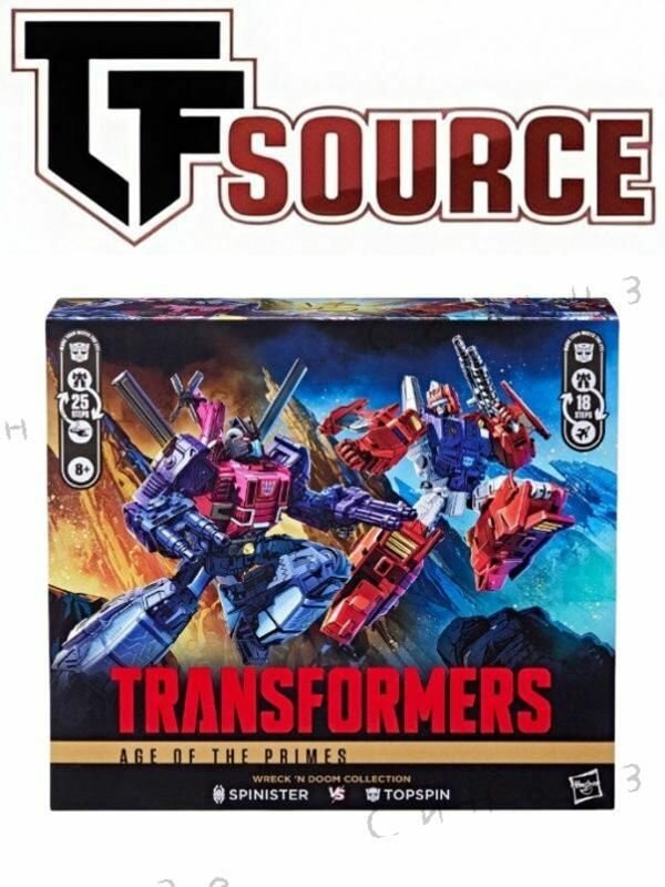 Трансформеры игрушки Hasbro Transformers: Age of the Primes Wreck 'n Doom Topspin vs. Spinister 14cm*2 G1377