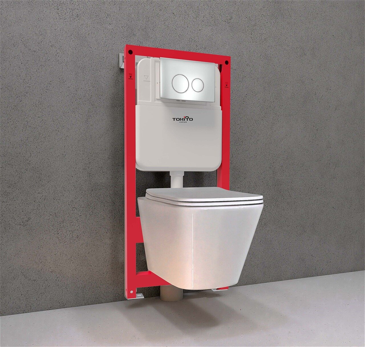 Комплект Tokito инсталляция с унитазом и кнопкой торнадо с горизонтальным выпуском