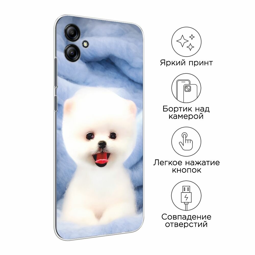 Чехол на Samsung Galaxy A04e / Самсунг A04e с принтом "Белый пёсик" — фото 1