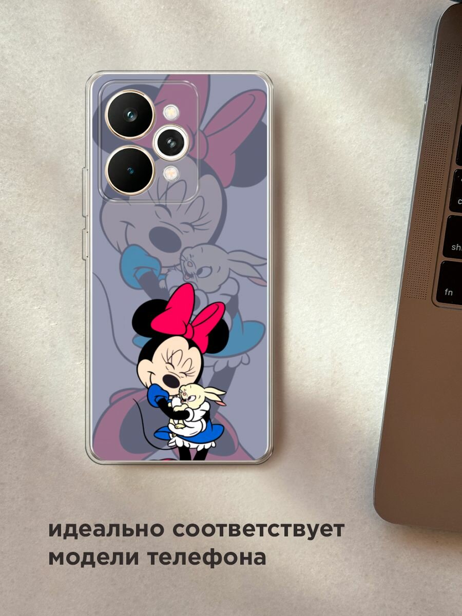 Чехол на Realme 15 Pro / Реалми 15 Про с принтом "Минни с кроликом" — фото 1