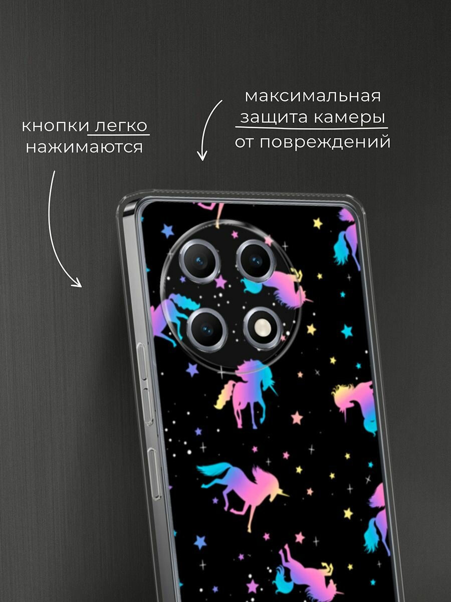 Чехол на Tecno Camon 30S / Текно Камон 30S с принтом "Единороги градиент" — фото 1