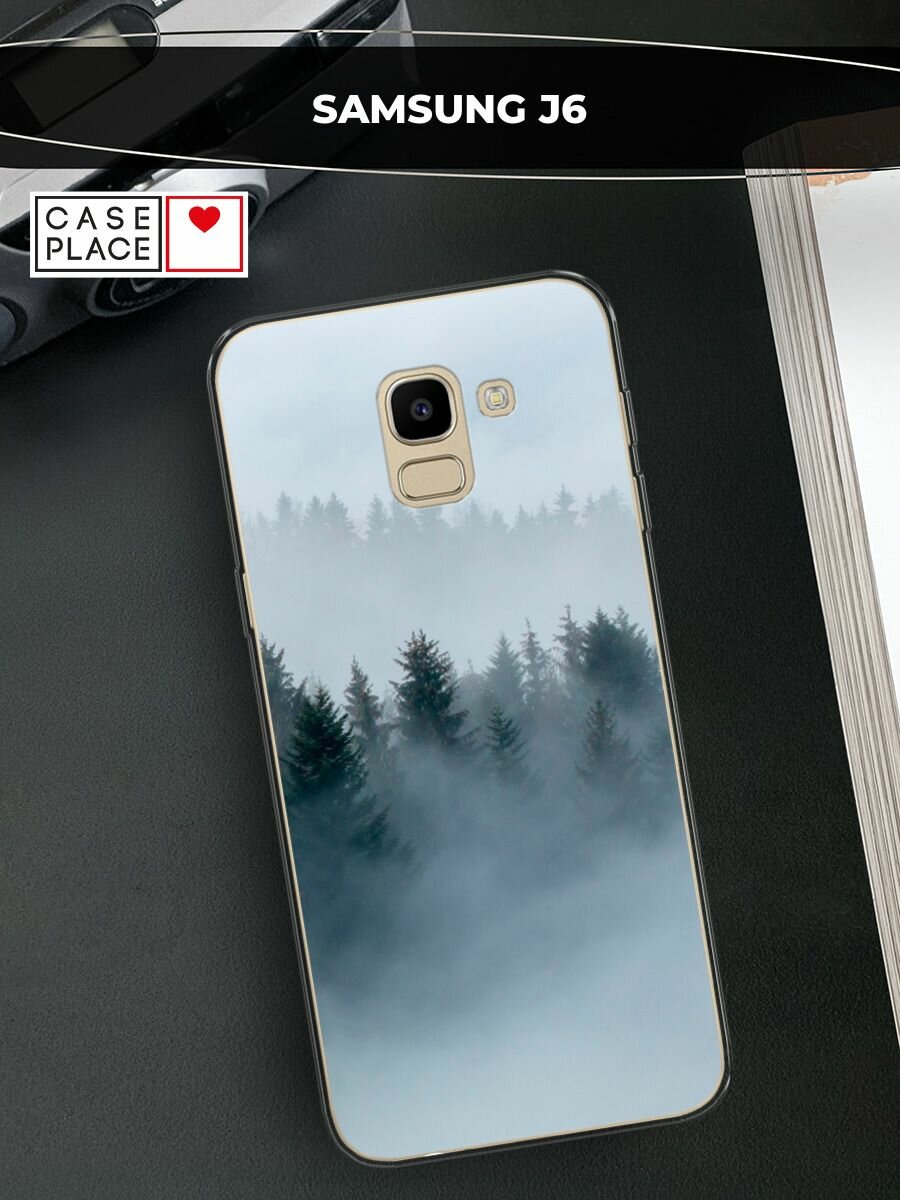 Чехол на Samsung Galaxy J6 2018 / Самсунг Галакси Джей 6 2018 с принтом "Лес в тумане"