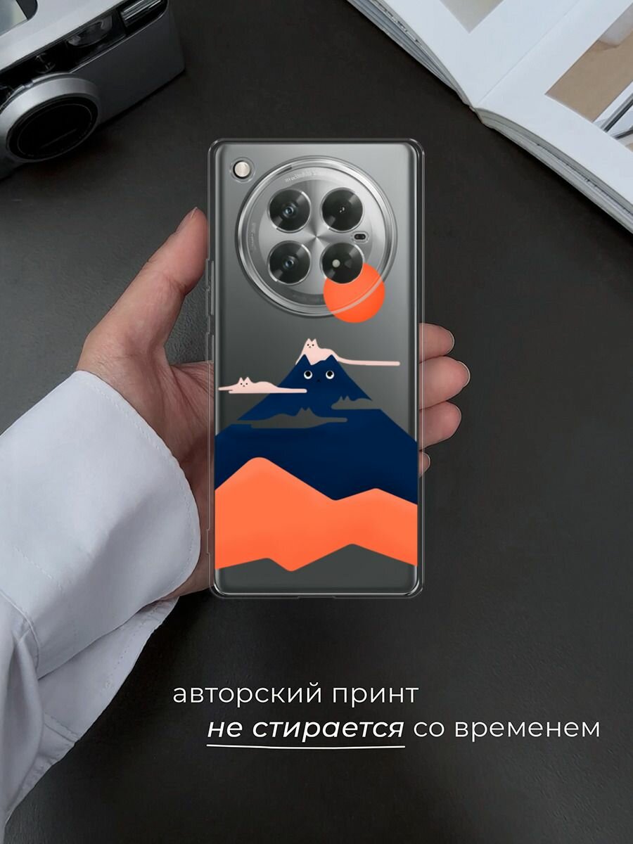 Чехол на Infinix Zero 40 5G / Инфиникс Зеро 40 5G с принтом "Кот-гора", прозрачный — фото 1