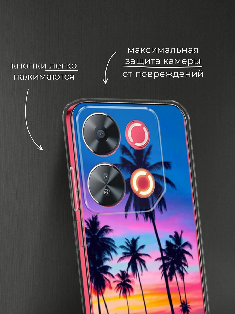Силиконовый чехол на Itel P65 / Ител P65 с принтом "Закат 5" — фото 1