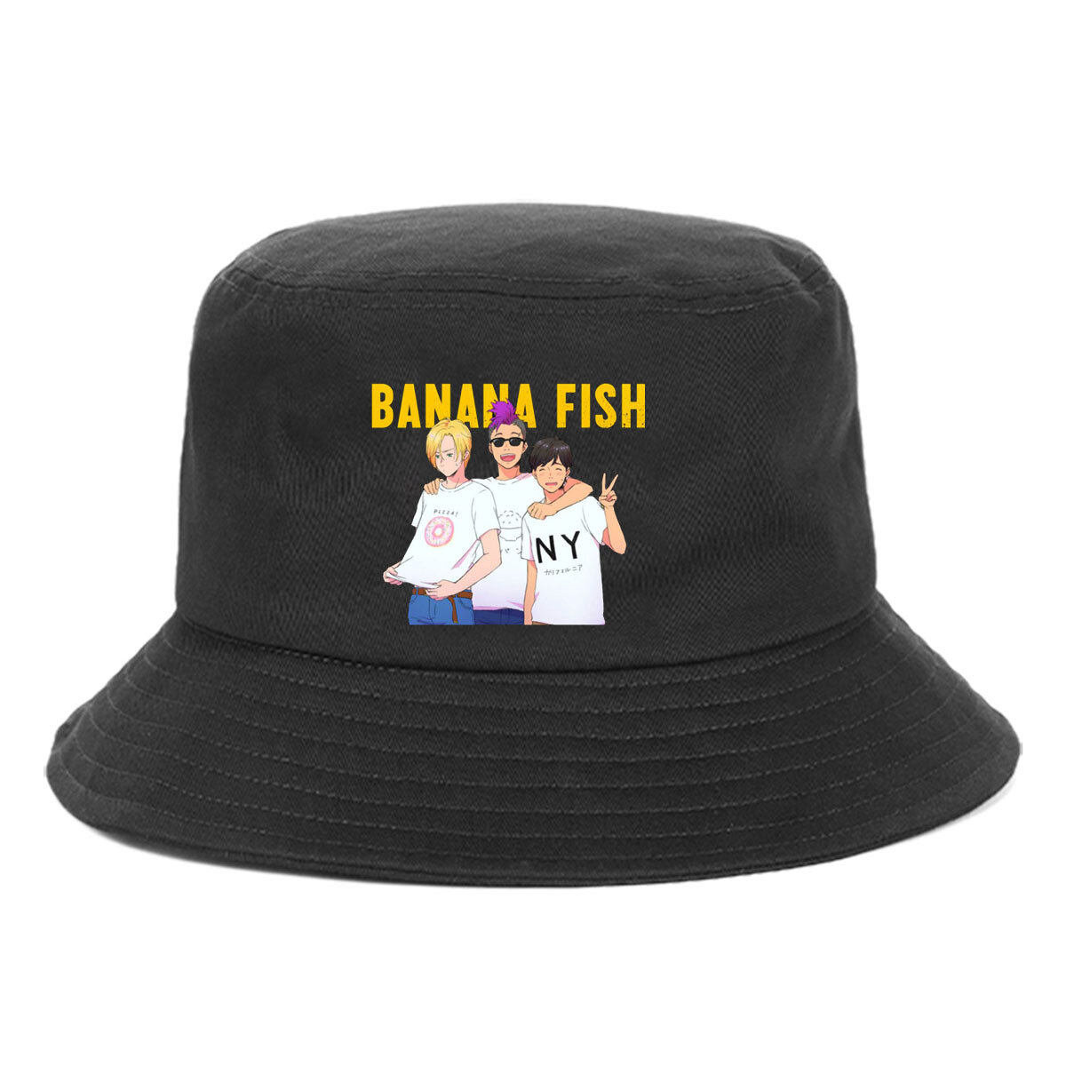 Шляпа-бакет Anime Bananas Fishs унисекс, повседневная, пляжная, рыбацкая, солнцезащитная, подходит для подростков и взрослых