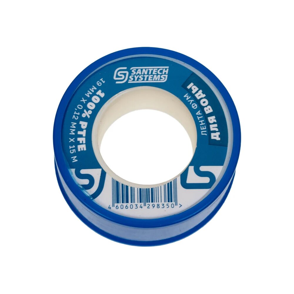 Лента ФУМ SantechSystems PTFE, катушка 19х0,12 мм, 15 м, вода 108-1454