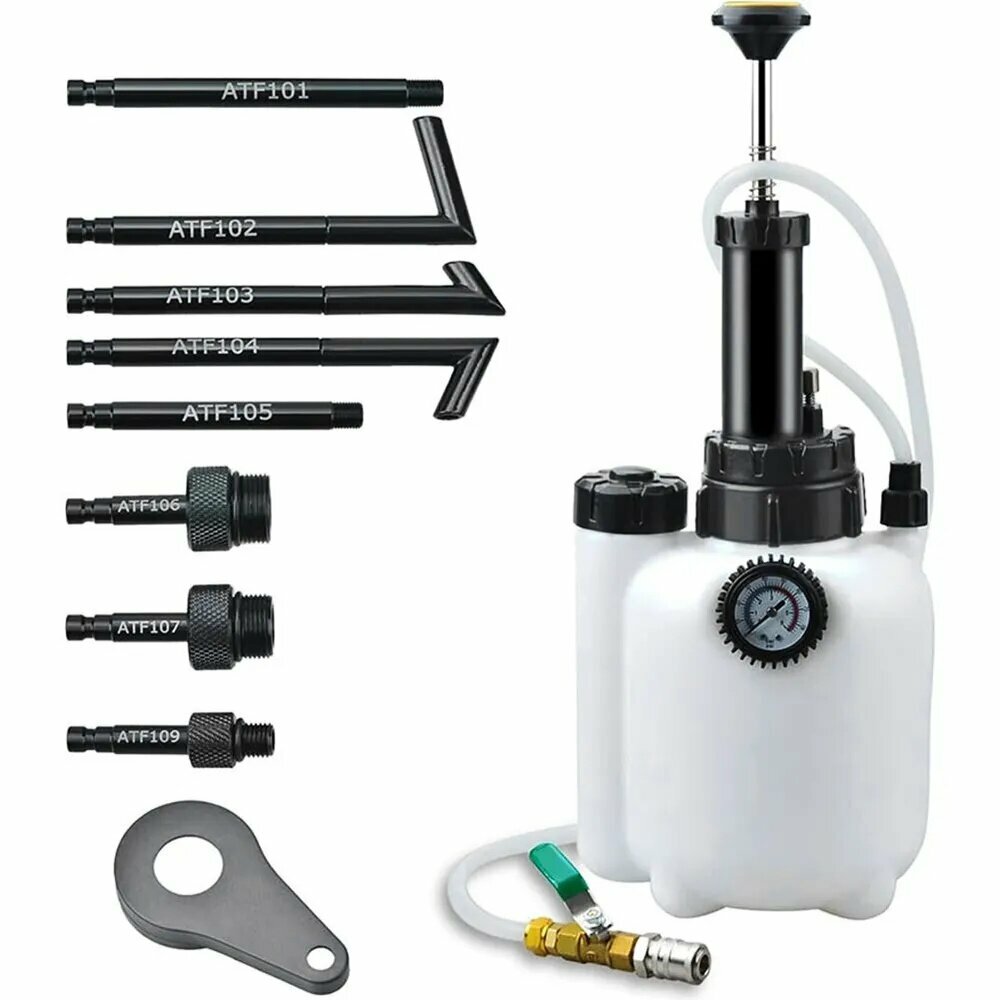 Насос для замены масла в АКПП, 3 литра, с манометром и адаптерами
