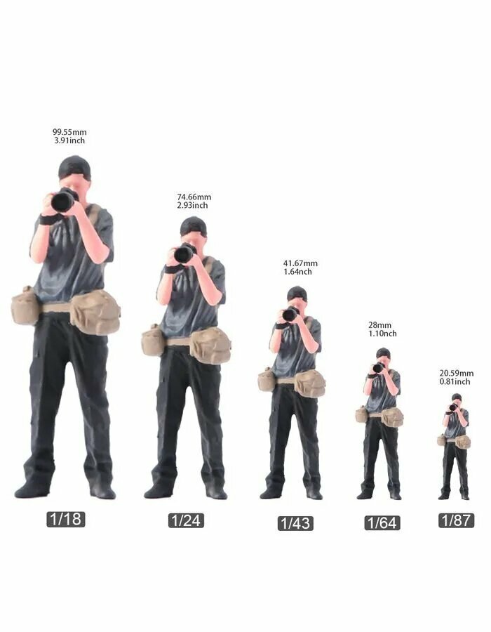 Миниатюрная модель фотографа 1/64 (Раскрашенная)