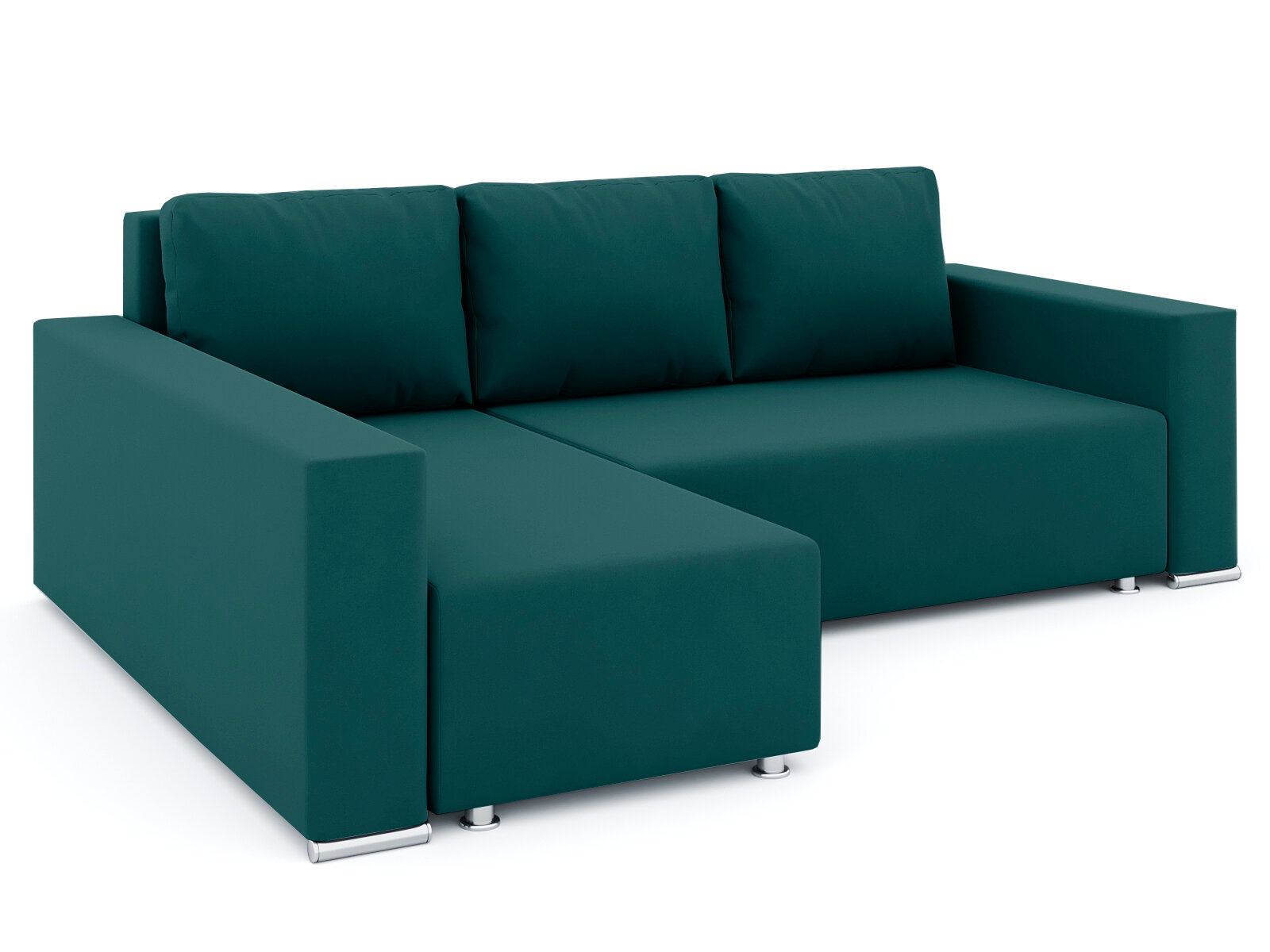 Угловой диван Марко, еврокнижка, угол левый/правый, велюр Зара Изумруд