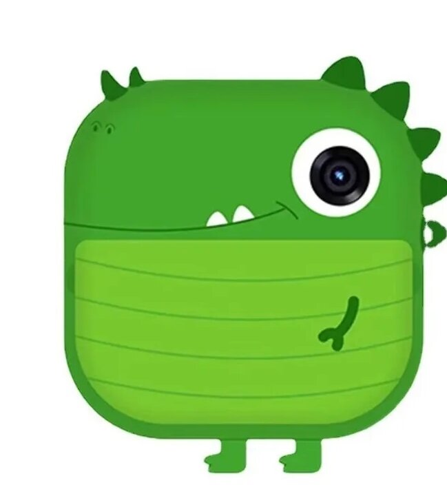 Детский фотоаппарат Print Camera с мгновенной печатью фото Динозавр+SD на 32GB зеленый