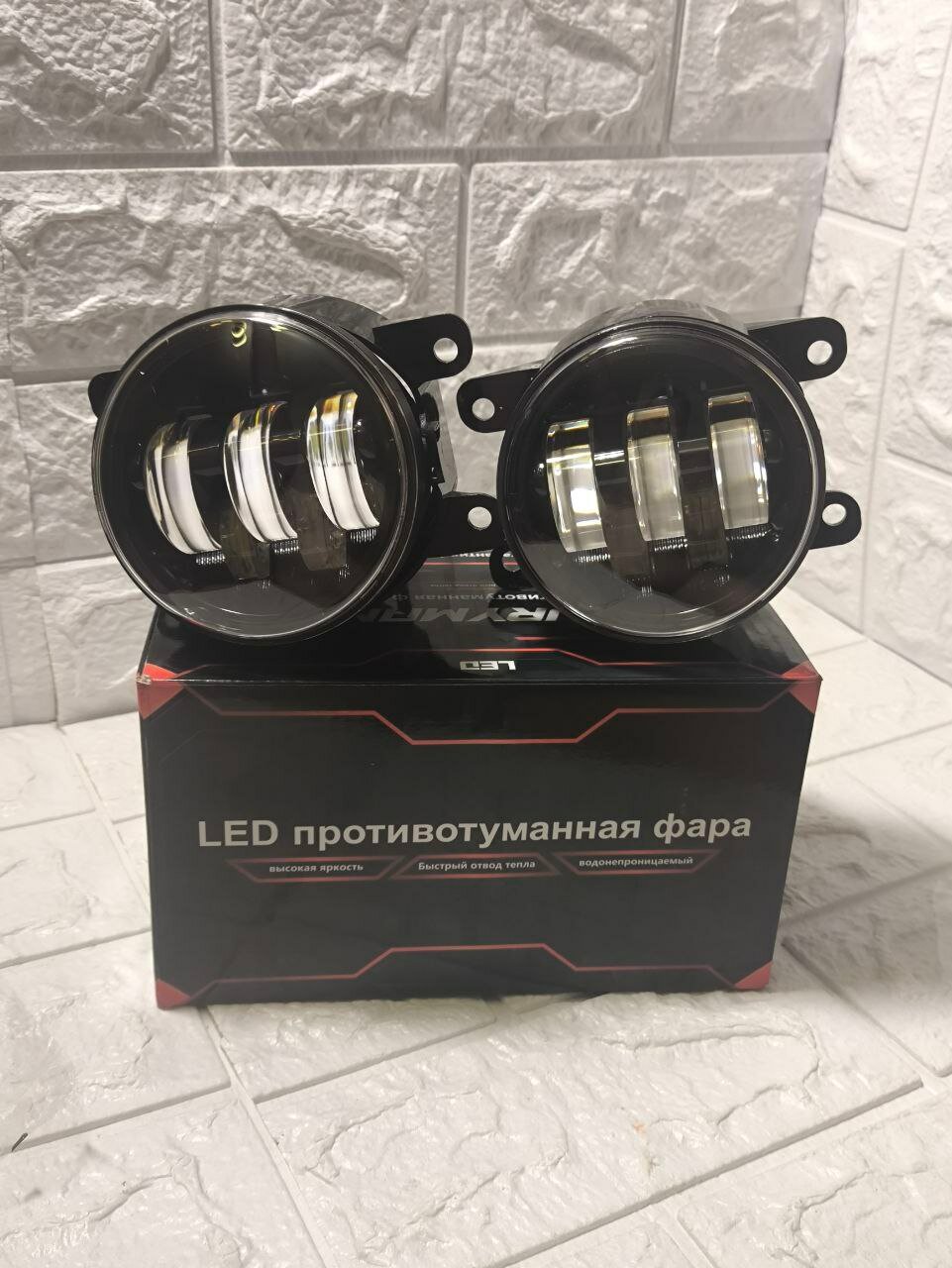 Противотуманные фары ПТФ светодиодные, 40W 5 линз для Лада Веста, Гранта FL, Ларгус FL, Рено,