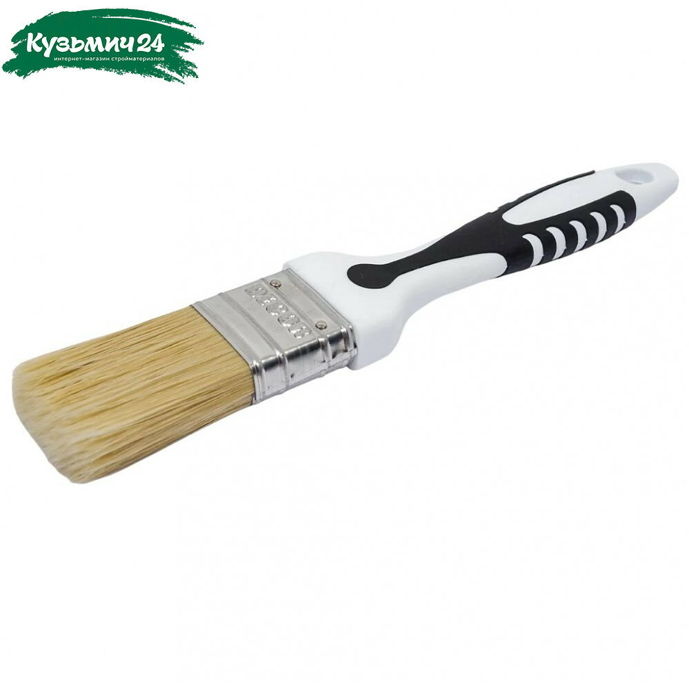 Кисть плоская Black White Premium 860-035 универсальная 35х15 мм, серебристая щетина