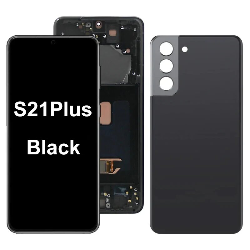 Прочный ЖК-экран 6,7 дюйма S21 Plus для Samsung Galaxy S21 + 5G G996B G996B/DS Замена цифрового сенсорного экрана ЖК-дисплея Black Frame I Cover