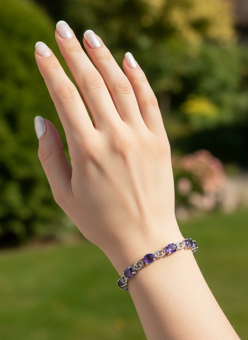 Браслет, серебро, 925 проба, родирование