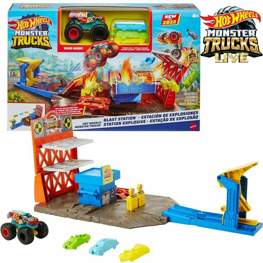 Набор Monster Trucks Взрывная станция Хот Вилс HFB12