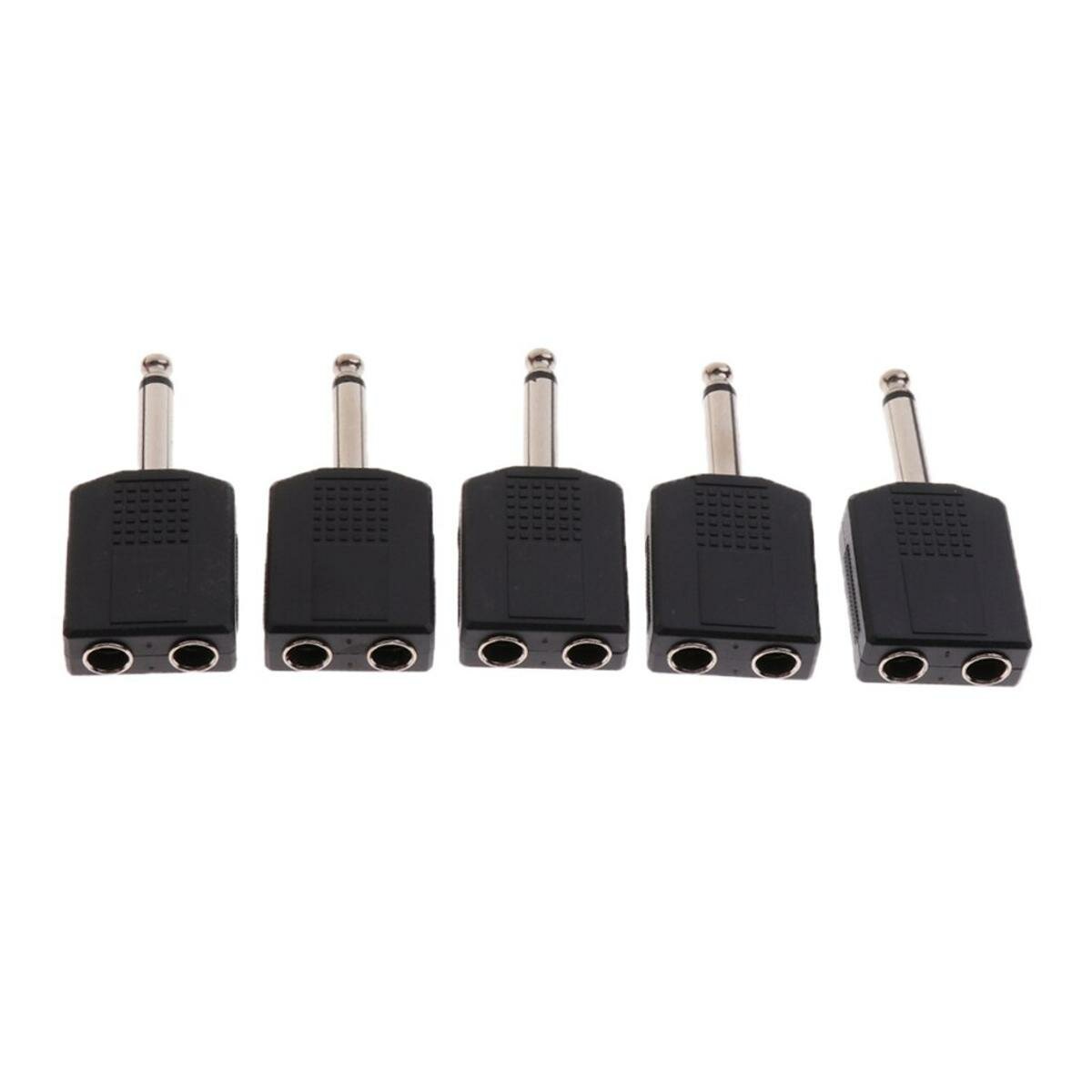 5x моно 6,35 мм/6,5 мм гнездо гитарный моно джек штекер Y разветвитель аудио адаптер