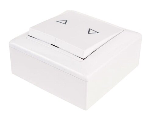 Выключатель KU/0 двухклавишный для управления одним электроприводом роллет, внешней солнцезащиты.