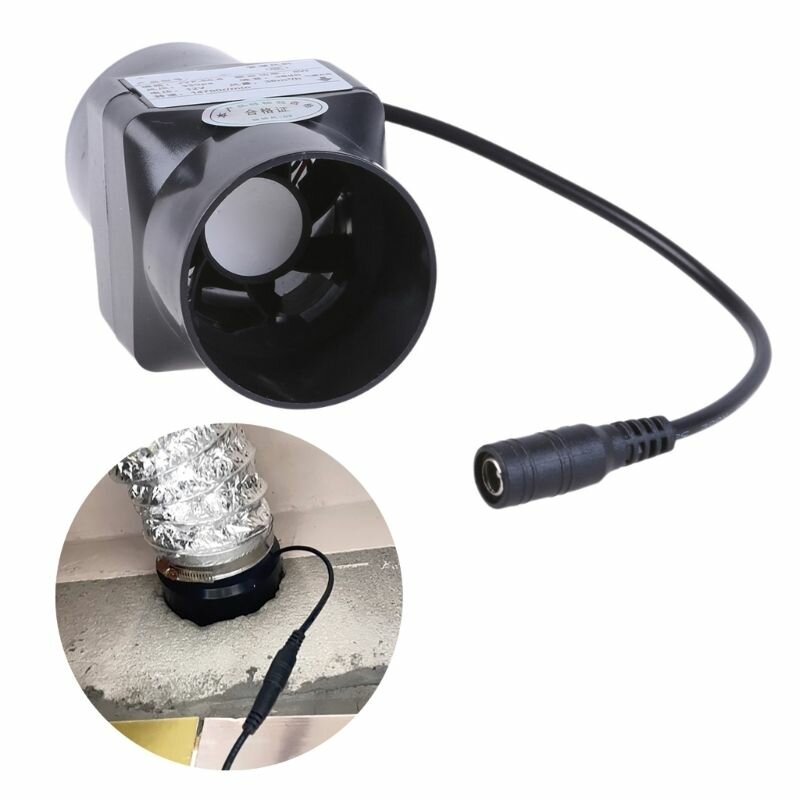 Черный канальный вентилятор мощностью 50 мм 6 Вт 12V