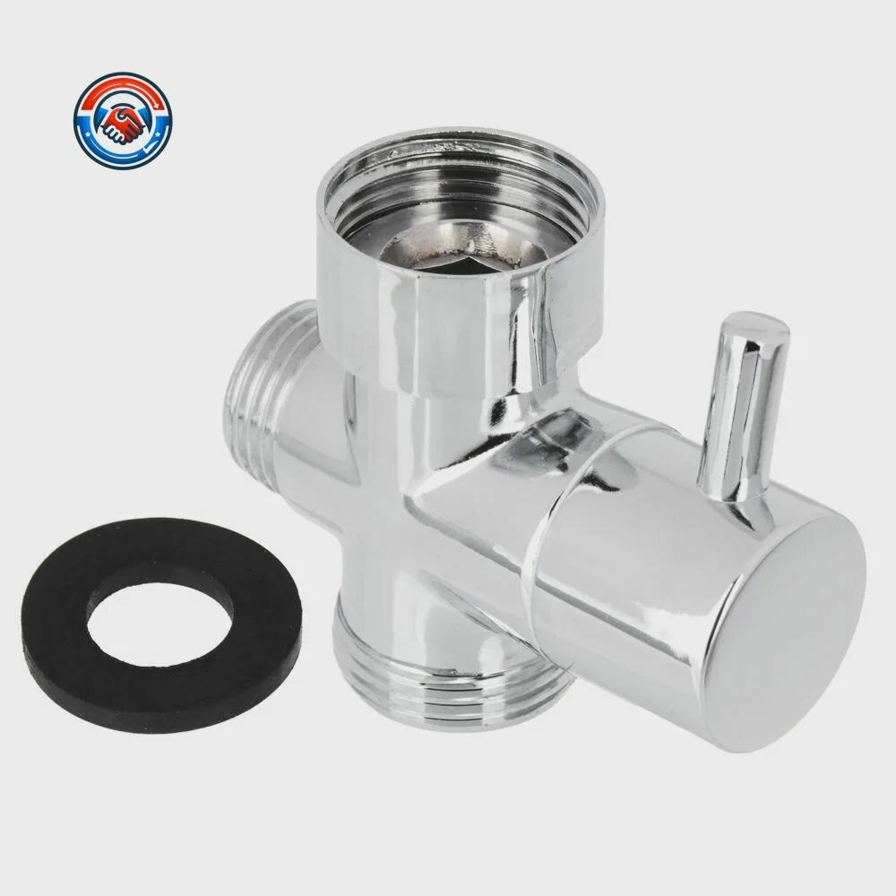 Дивертор для смесителя, поворотный переключатель потока вода излив душ, хром, цинк, надёжный сантехнический узел