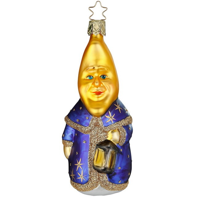 Стеклянная елочная игрушка Father Moon 12 см, Inge Glas (Инге Глас), 10008S025