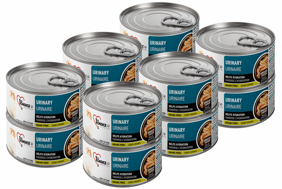 Корм влажный 1st Choice Cat Adult Sterilized беззерновой для взрослых кошек при мочекаменной болезни, курица и клюква, 85 г х 12 шт